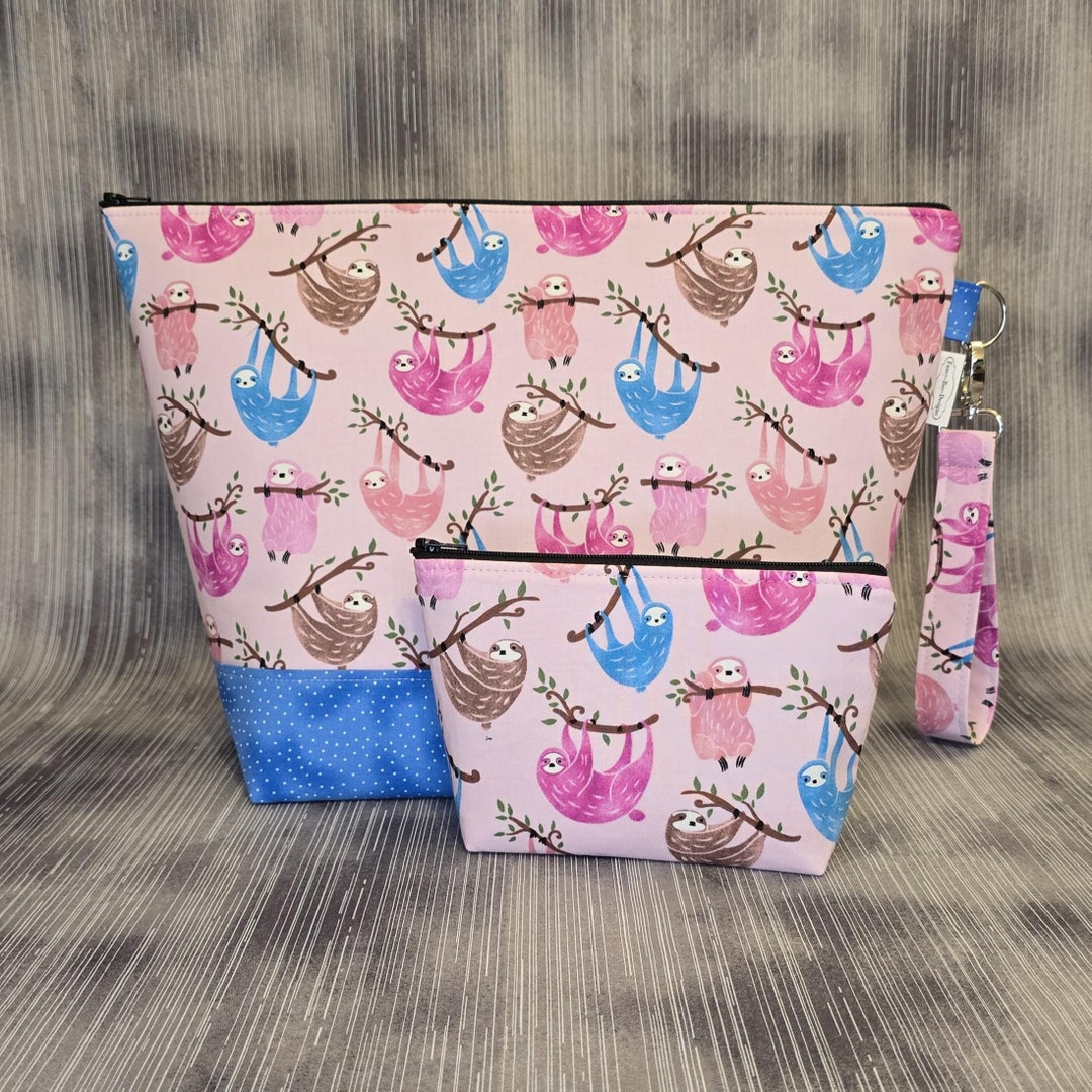 Large Hanging Around Sloths Project Bag; Knitting Bag: Crochet Bag - Etsy