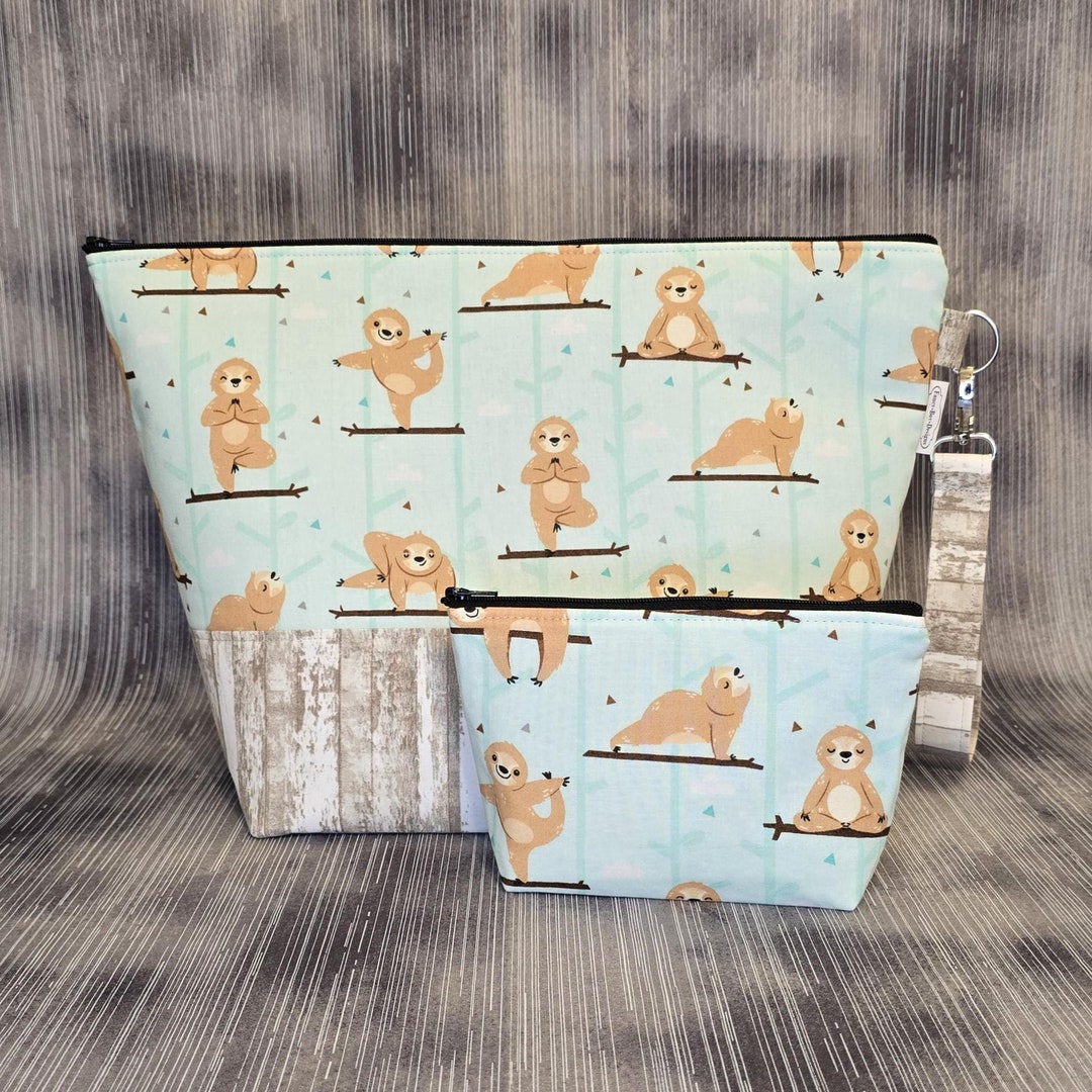 Large Sloths Doing Yoga Project Bag; Knitting Bag: Crochet Bag - Etsy
