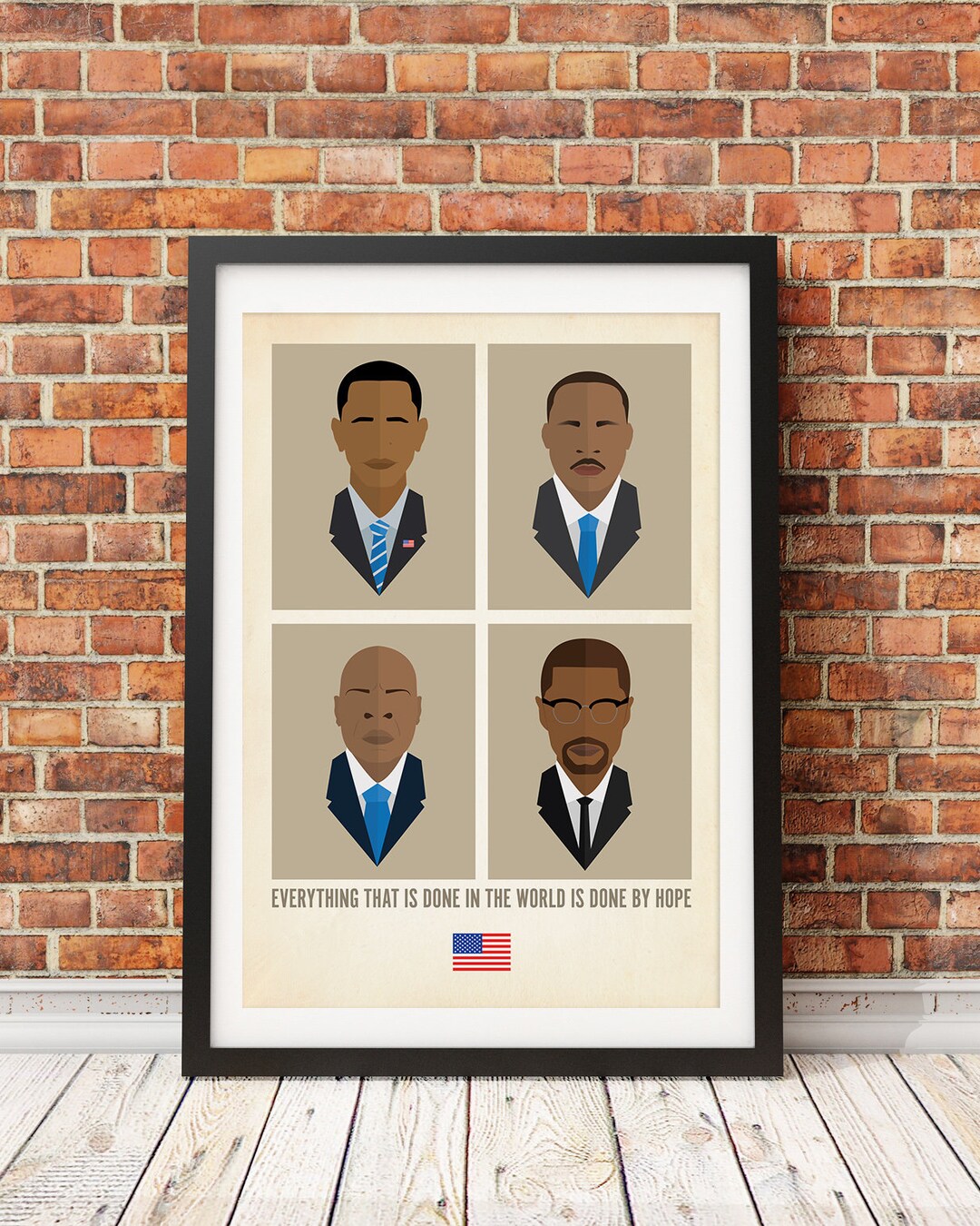 Black Men History Makers Icon Original Print Design (barack Obama ...