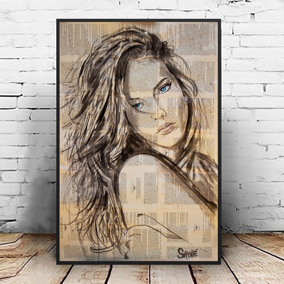 ORIGINAL Woman Portrait Fashion Model Poster Sexy Girl Wall - Etsy