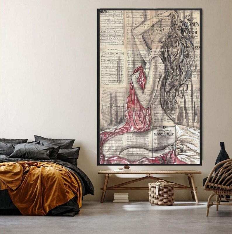 Nude Woman Art Sensual Bedroom Art Sexy Nude Wall Art Printable