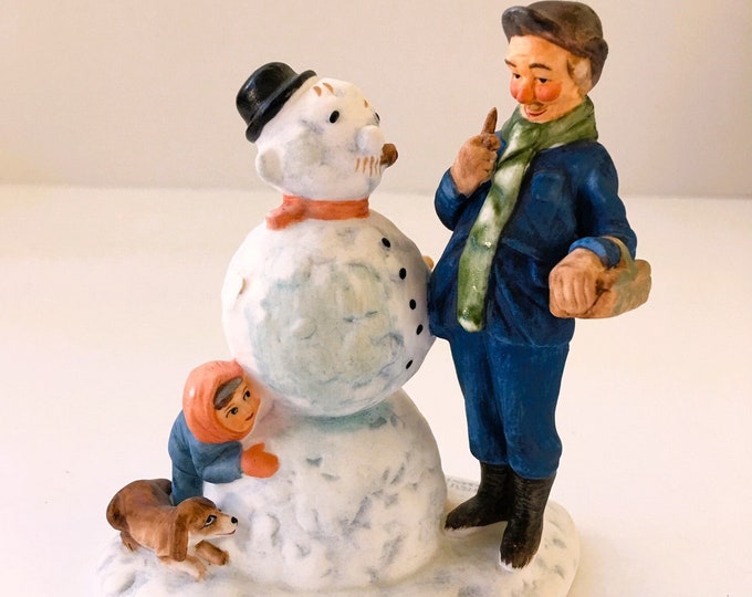 Vintage Norman Rockwell Four Season’s 1969 Winter Snow Sculpture Bone ...