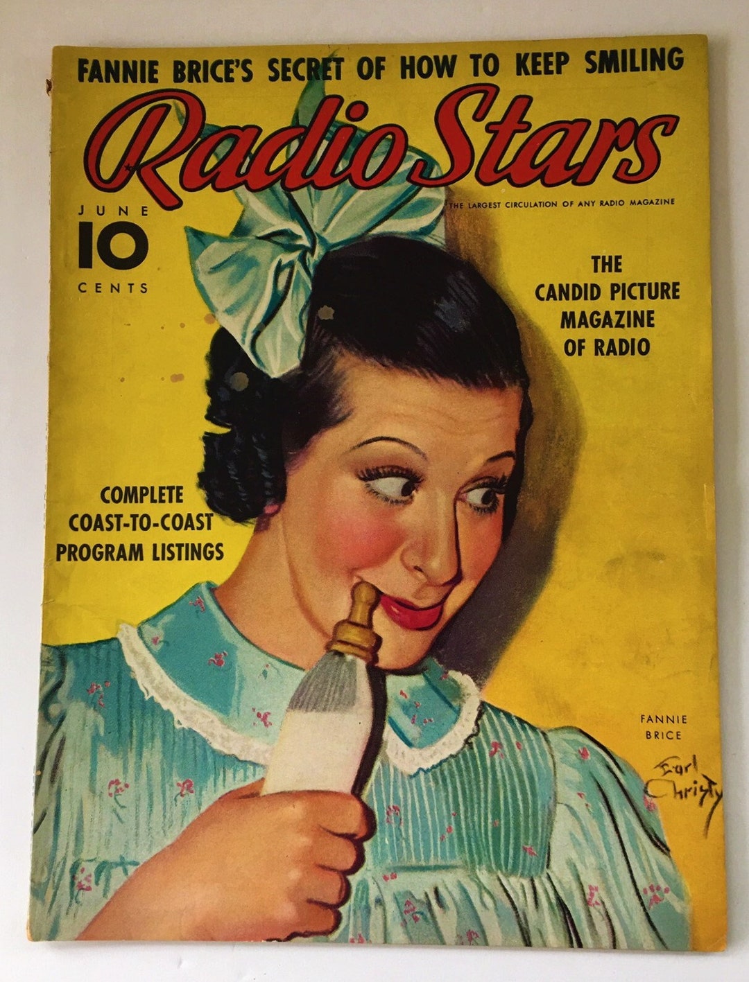 Radio Stars Magazine June 1938 ~ Fanny Brice on Cover Earl Christy ...