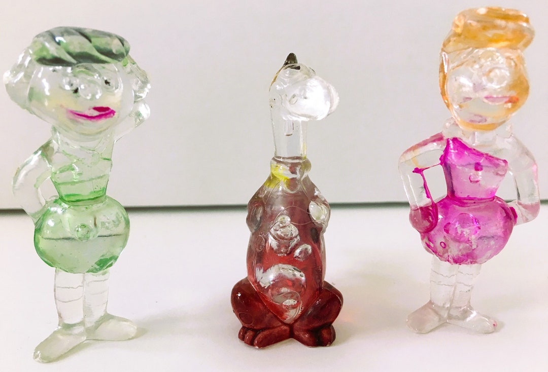 Vintage 1976 Flintstones Imperial Toys Clear Acrylic Lucite Figurines ...
