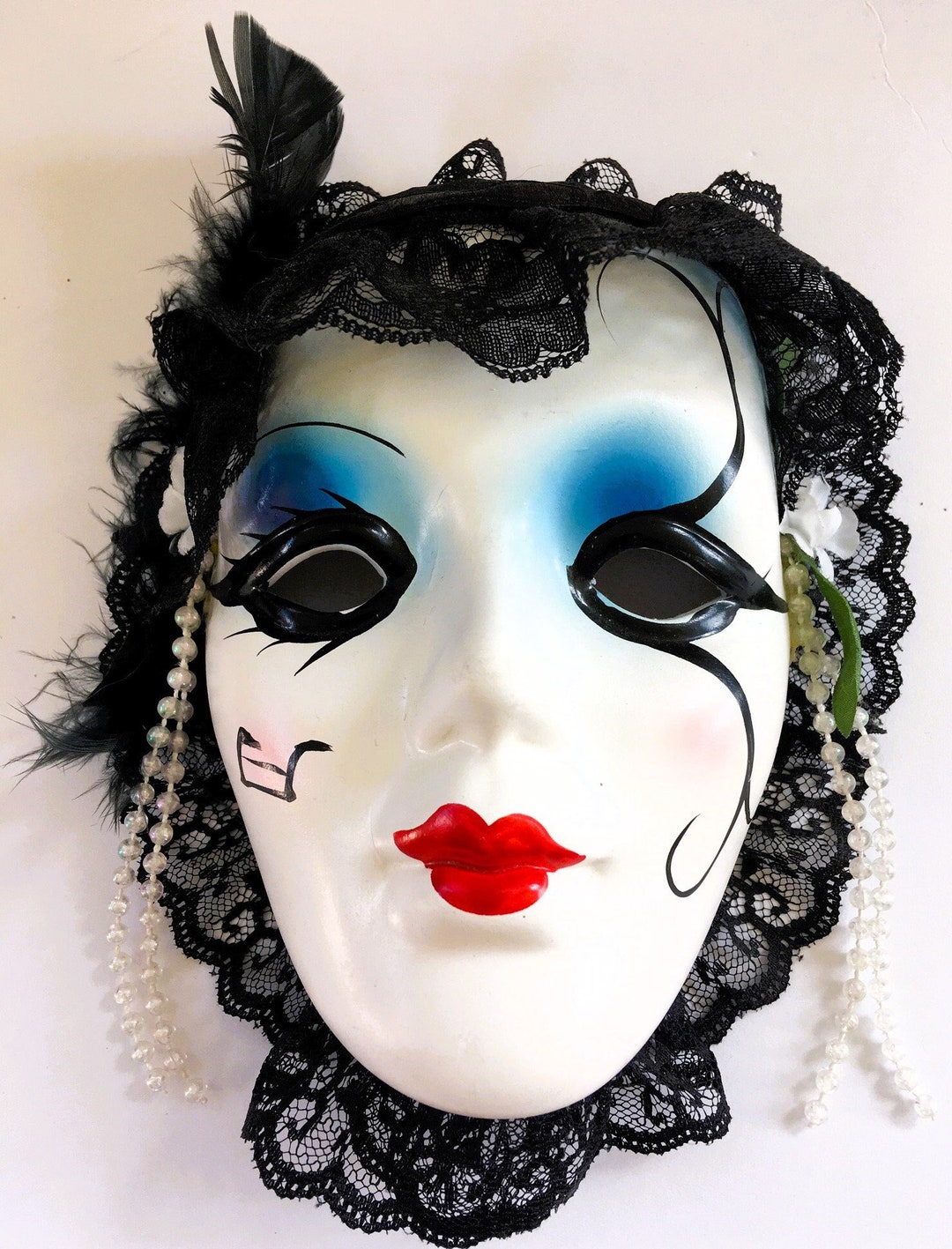 Vintage 1980's Porcelain Ceramic Mask Music Note Theme Wall Hanging Art ...