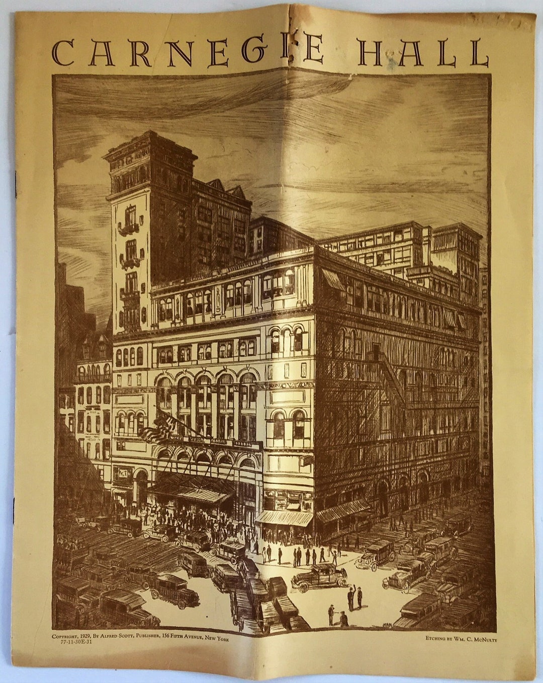 Vintage Carnegie Hall Program for the Season 1931-1932 New York City ...