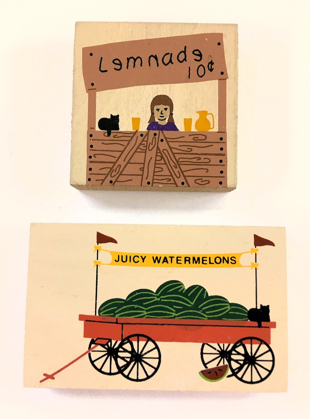 Cat's Meow Lemonade Stand and Watermelons Cart Accessory Wood Shelf ...