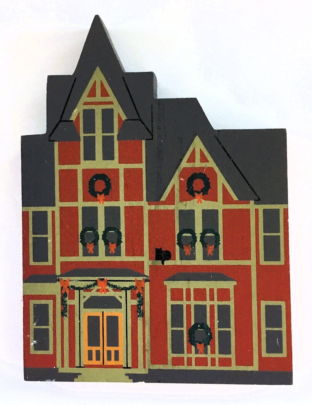 Vintage 1992 Cat's Meow Overholt House Hometown Christmas Series Wood ...