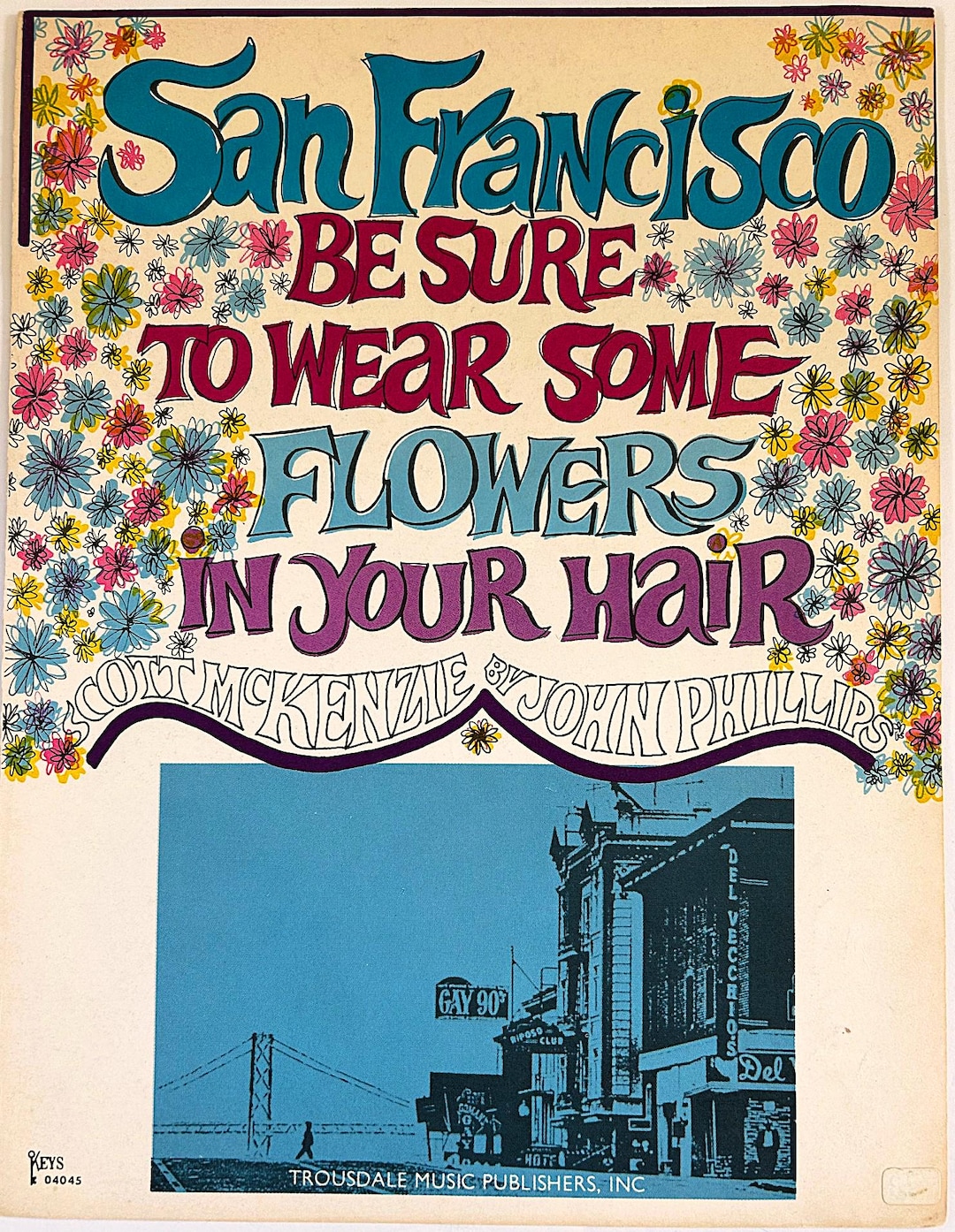 Rare 1967 San Francisco Sheet Music: "flowers in Your Hair" Piano ...