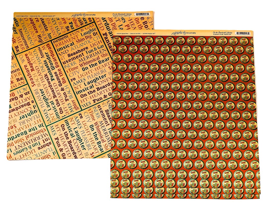 Graphic 45 on the Boardwalk Paper Collection Summer Crush (5) Scrapbook ...
