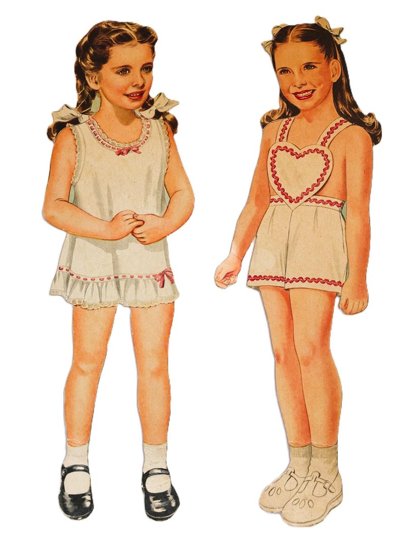 Vintage 1944 Margaret O'brien Paper Dolls: MGM Child Star, 19 Cut-out ...
