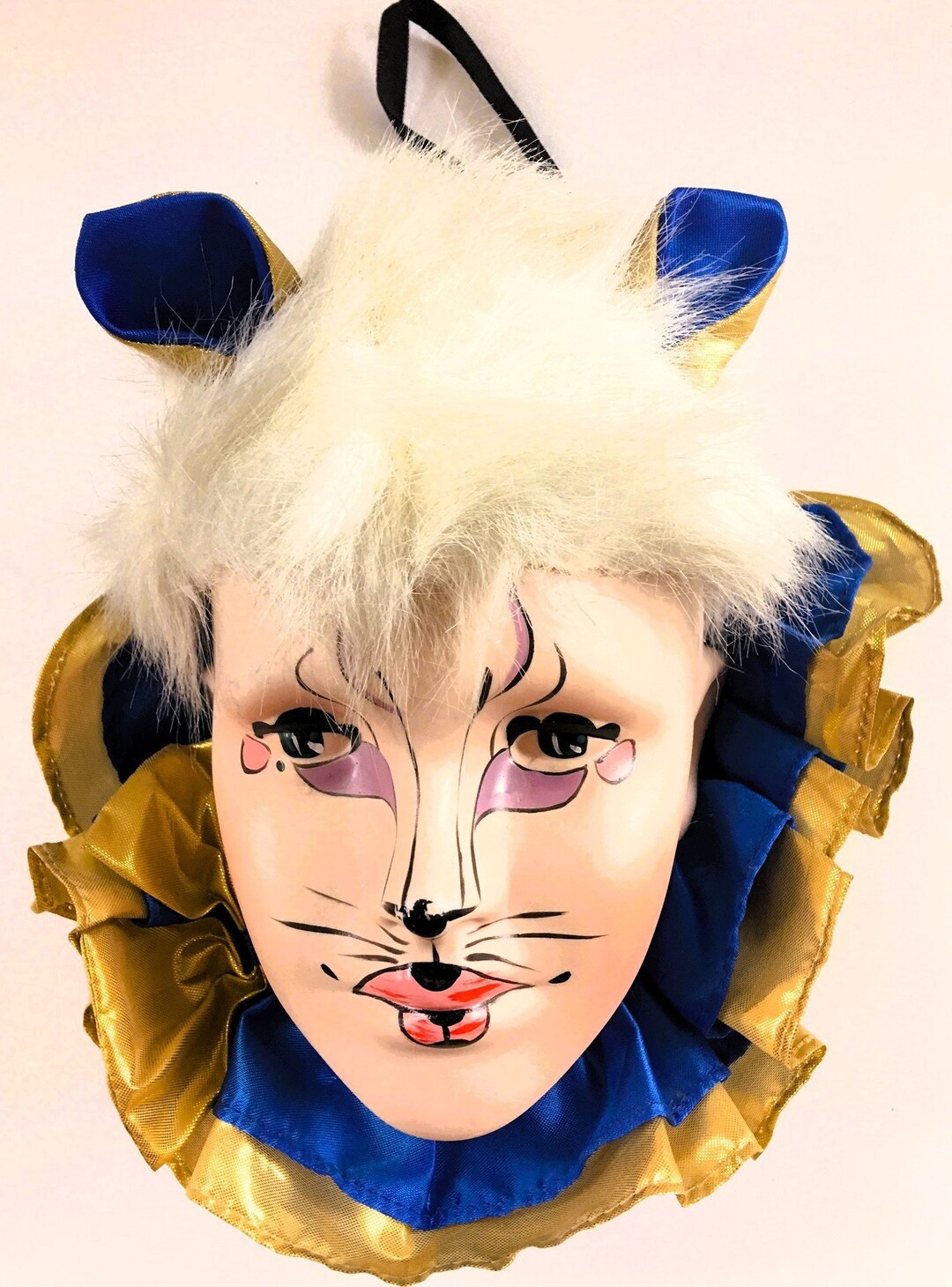 Vintage 1980's BRINN'S Porcelain Ceramic Jester Cat Mask Wall Hanging ...