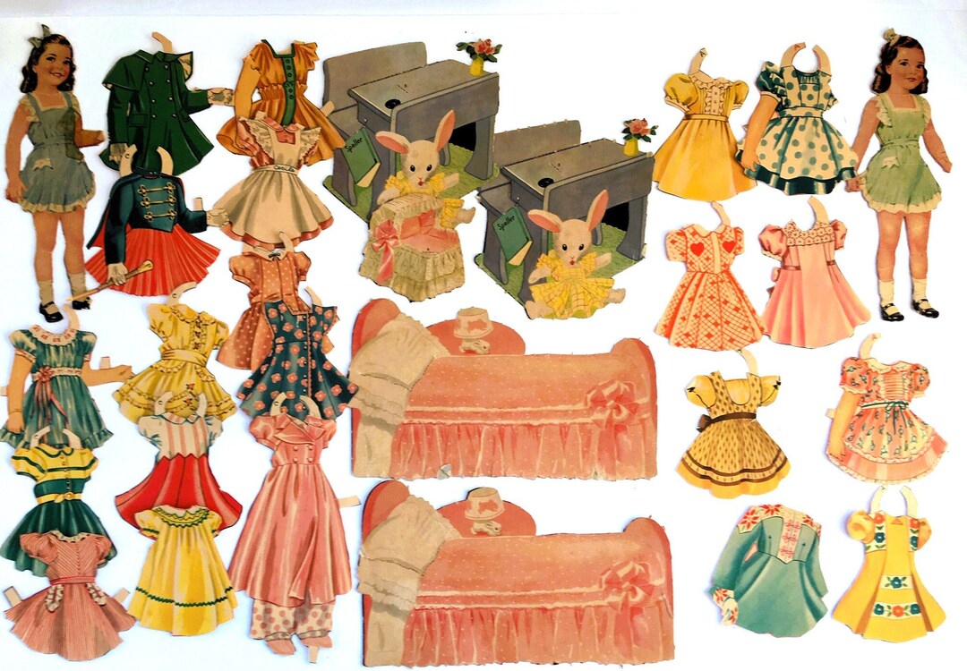 1940 Let's Play House With the DIONNE QUINTS Paper Dolls Merrill ...