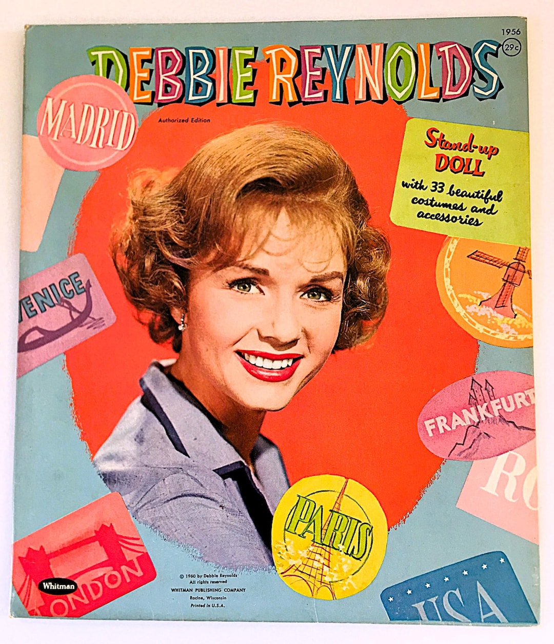 Vintage 1960 Debbie Reynolds Stand-up Doll Folder Incudes 1 Movie Star ...