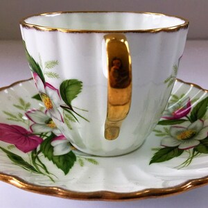 Vintage 1950 JASON Fine Bone China CHRISTMAS ROSE Tea Cup & Saucer Made ...