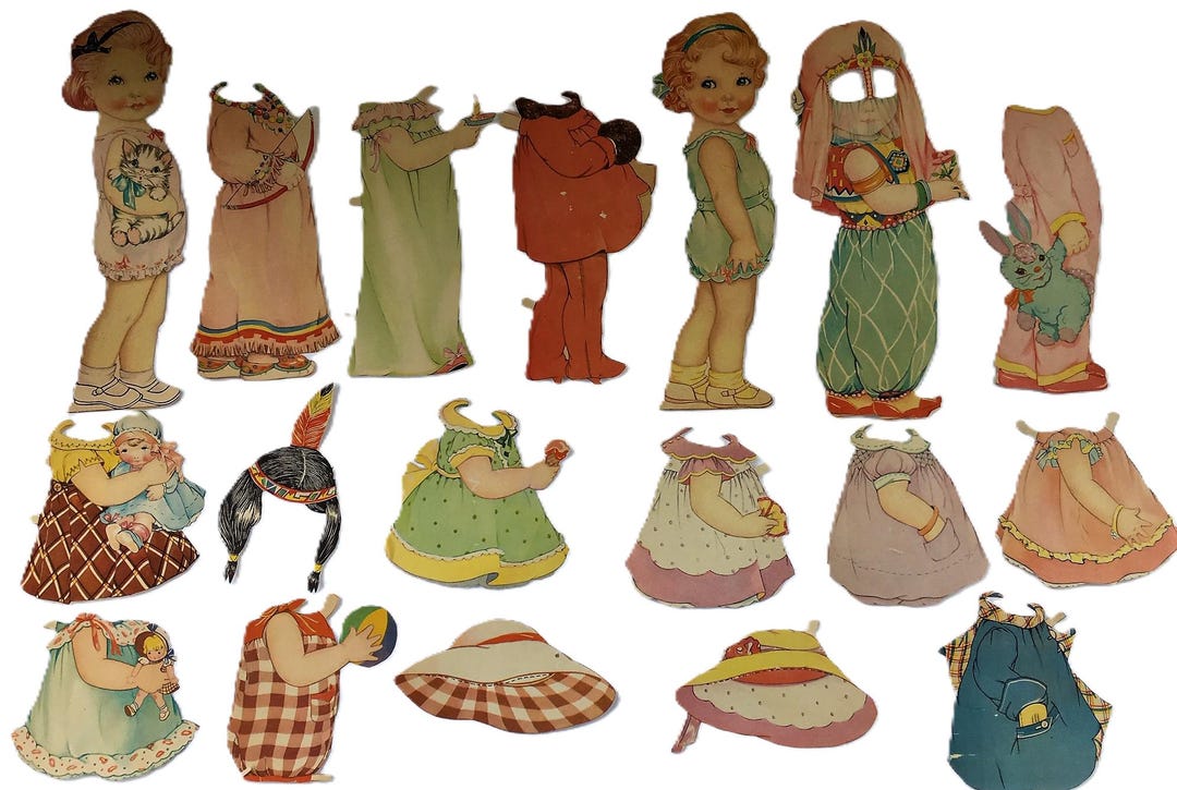 Vintage 1936 POLLY PEPPER Paper Dolls Saalfield Publishing #2126 Cut ...