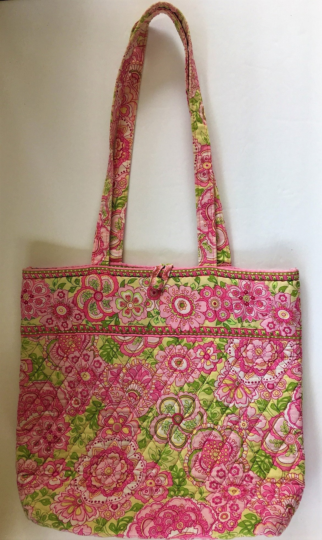 Vera Bradley Petal Pink Tote Purse Shoulder Bag Vintage Floral Everyday ...