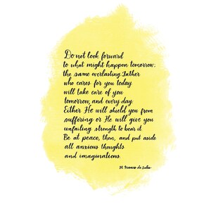 Art Print Handlettered Poem "do Not Look Forward” by St. Francis De ...