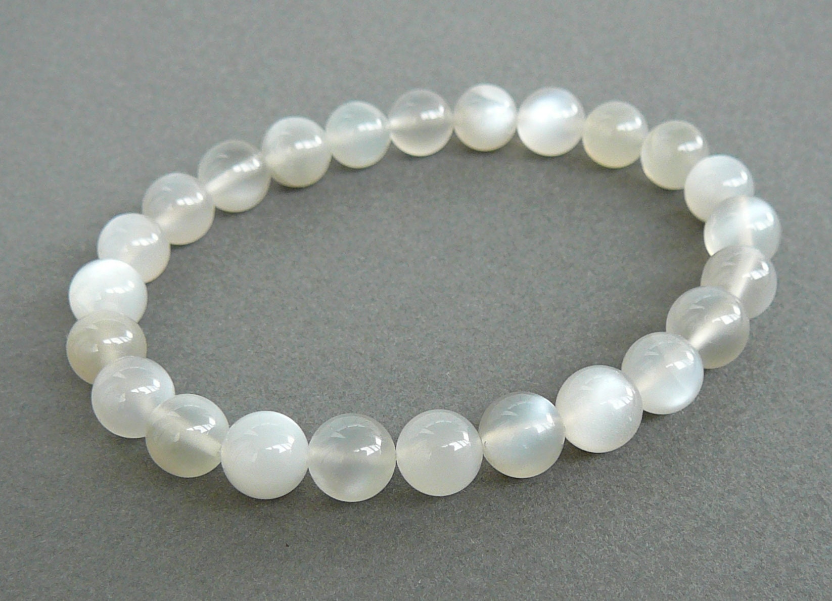Moonstone Bracelet 8mm Genuine Moonstone Bead Bracelet for | Etsy