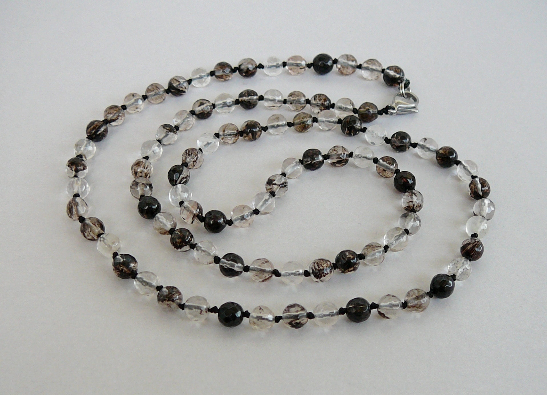 Smoky Quartz Beaded Necklace 6mm Genuine Smoky Quartz Beads - Etsy