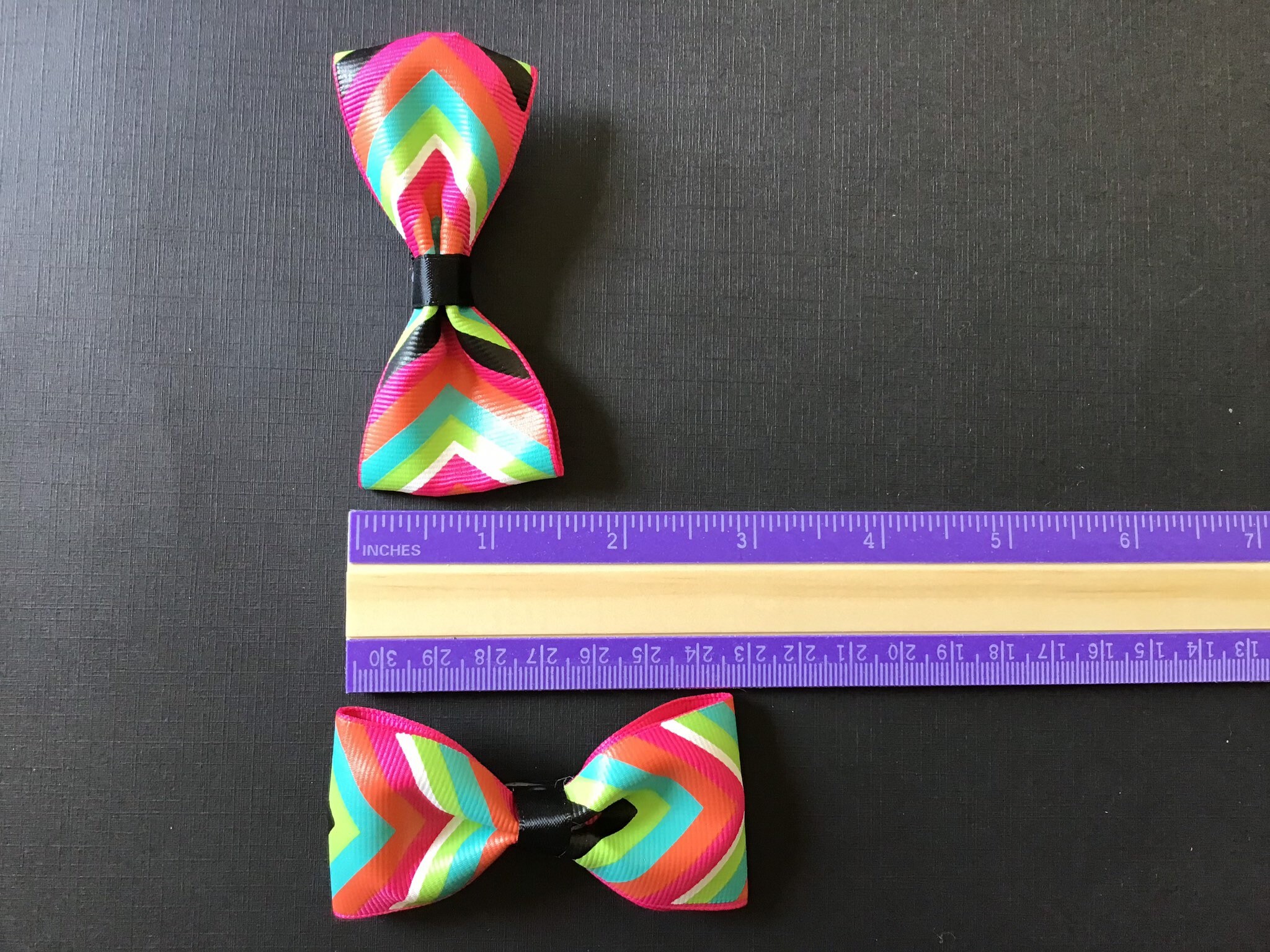 Brightly Colored Chevron Hair Bow Pair - Etsy