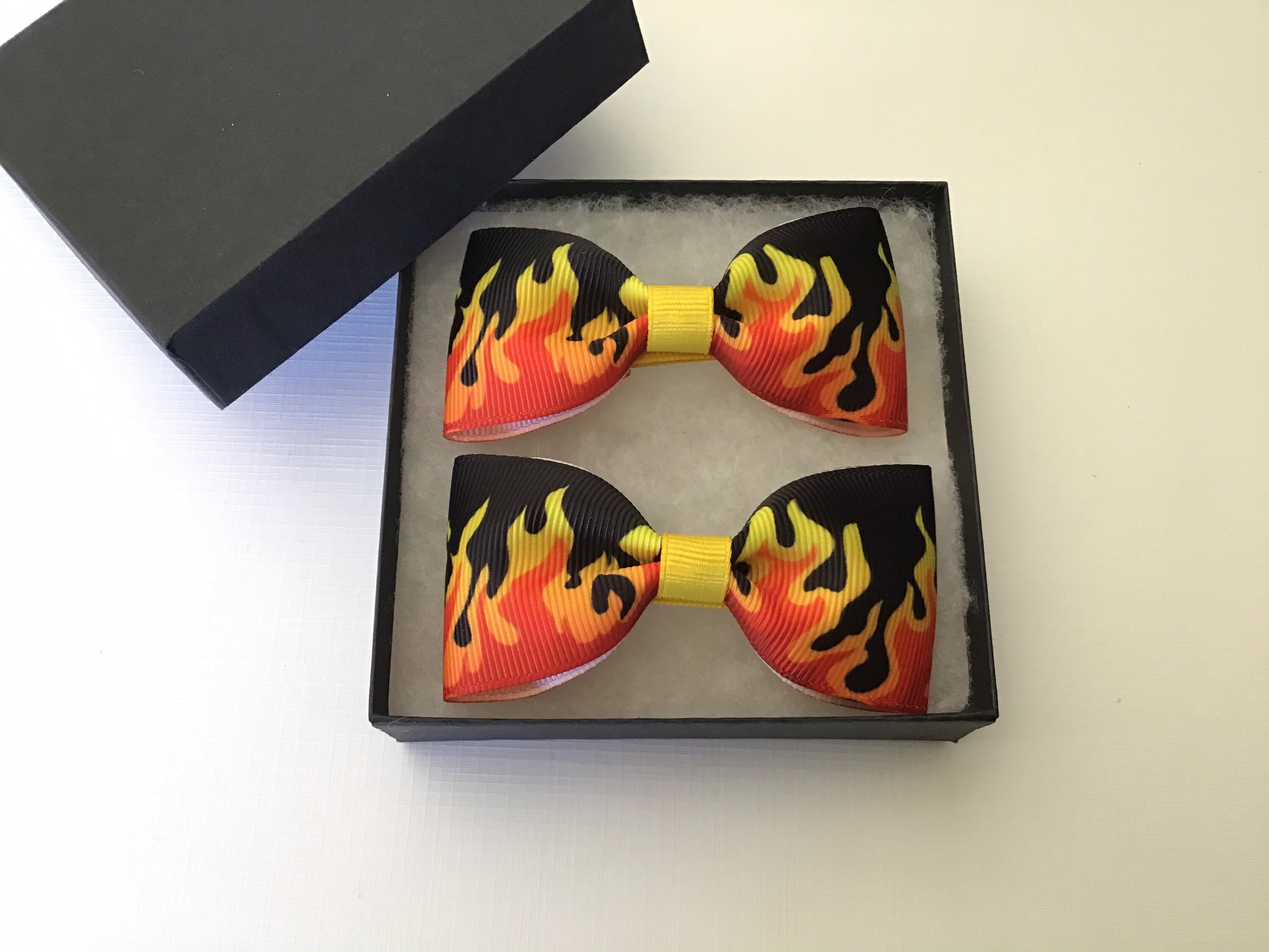 Roaring Fire Hair Bow Pair - Etsy