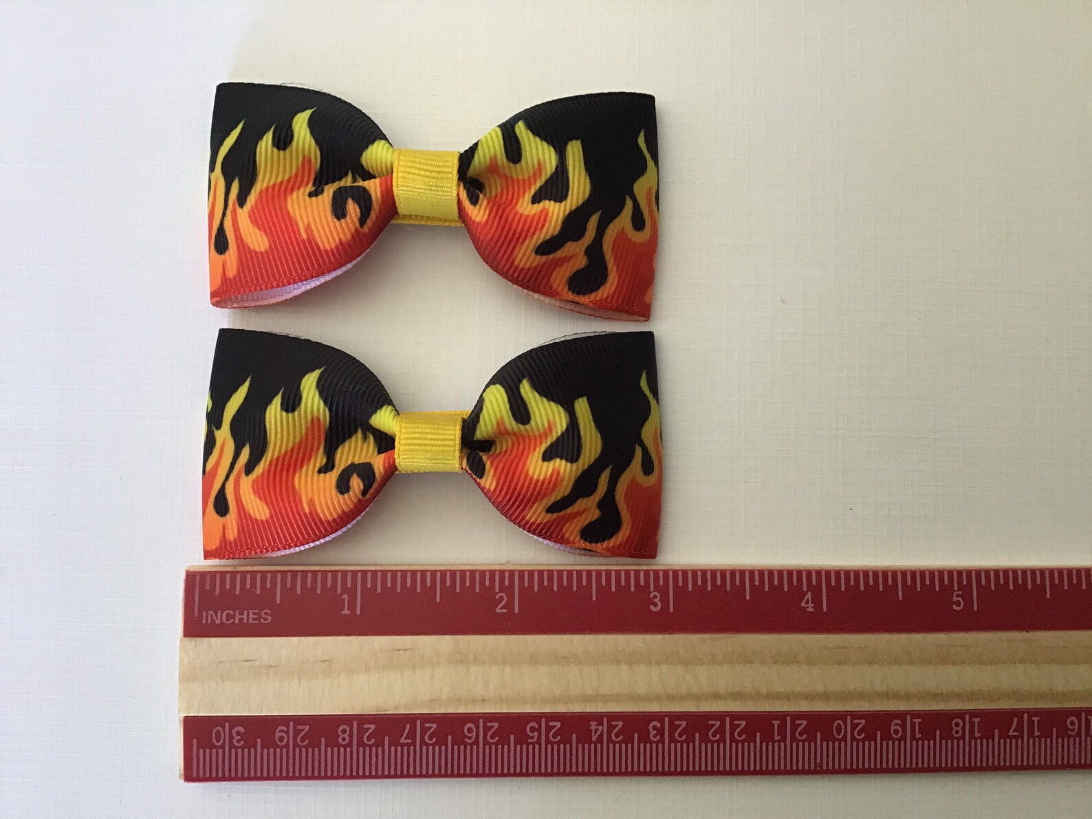 Roaring Fire Hair Bow Pair - Etsy