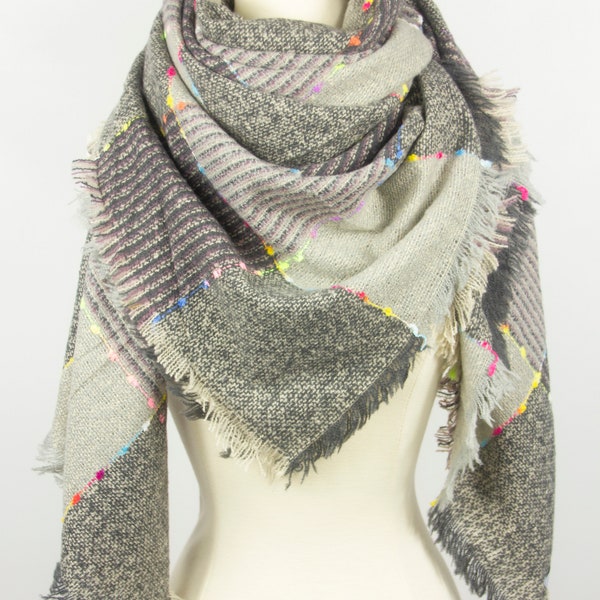 Blue Plaid Shawl - Etsy