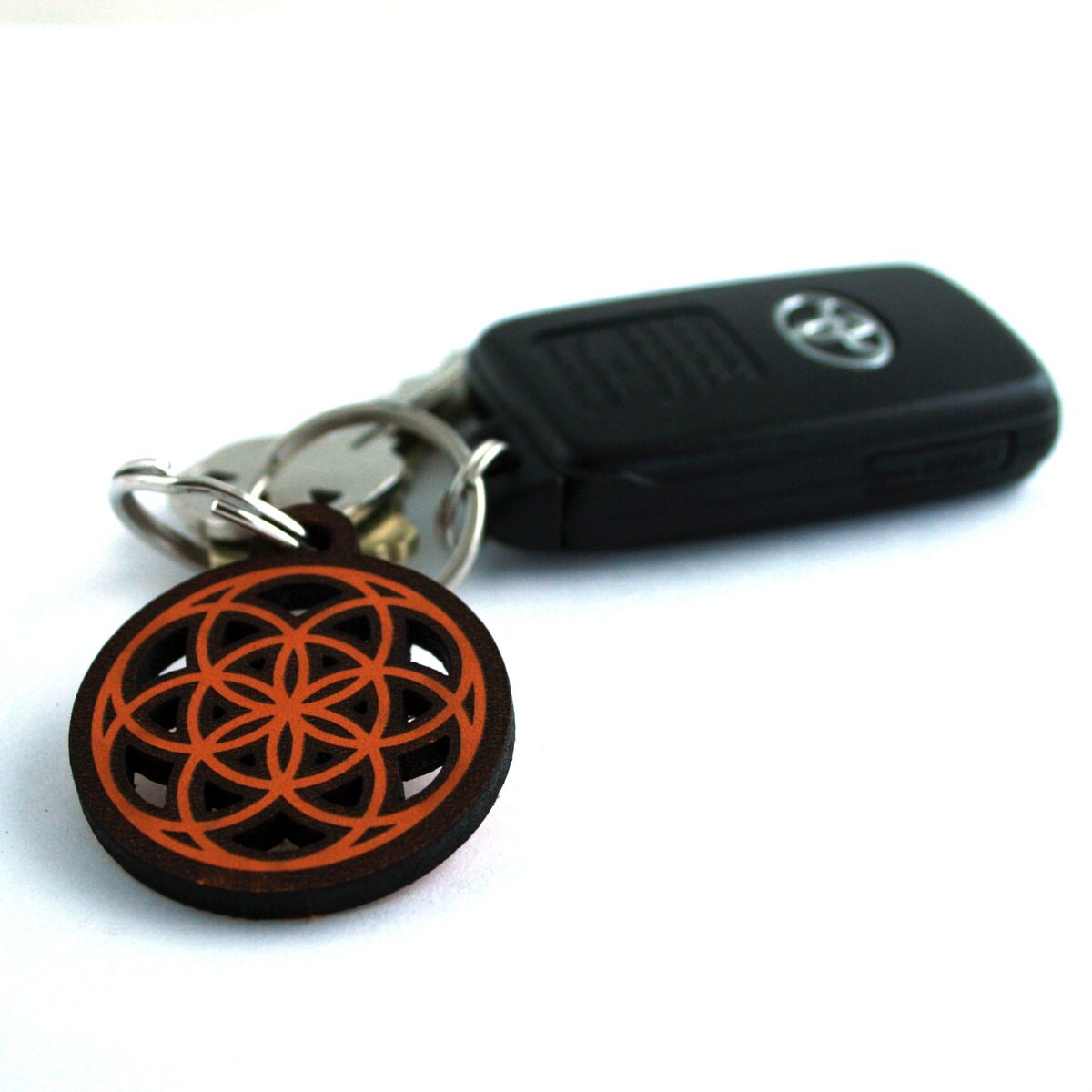 Laser Cut Leather Necklace and Keychain - Flower of Life - Etsy