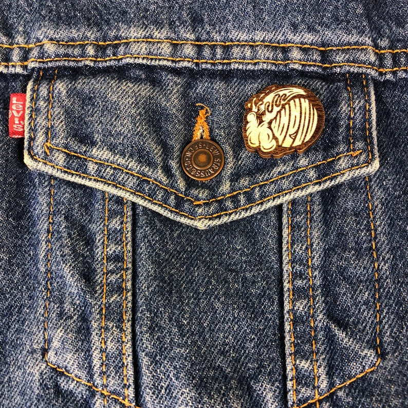 Wave Laser Cut Lapel Pin - Etsy