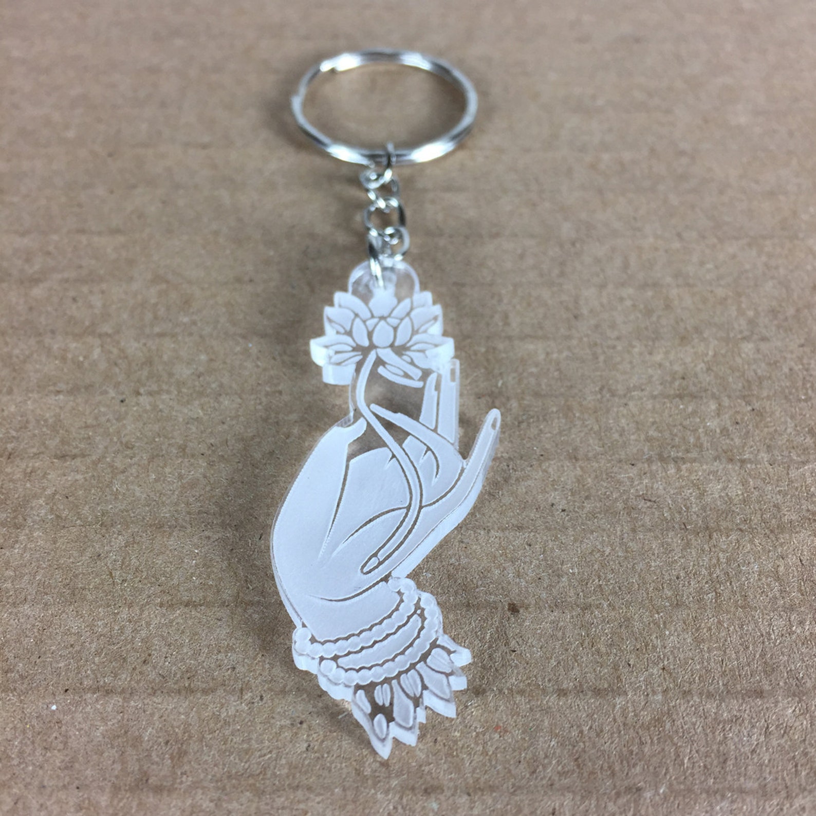 Laser Cut / Lotus / Keychain - Etsy