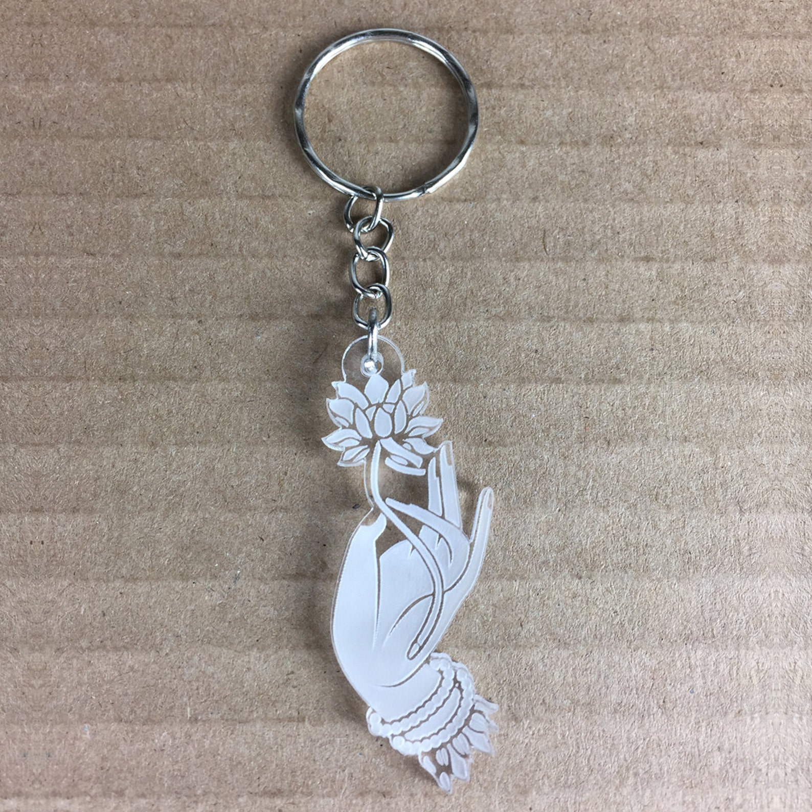 Laser Cut / Lotus / Keychain - Etsy
