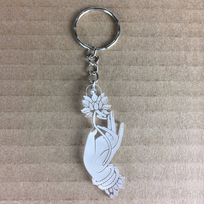 Laser Cut / Lotus / Keychain - Etsy