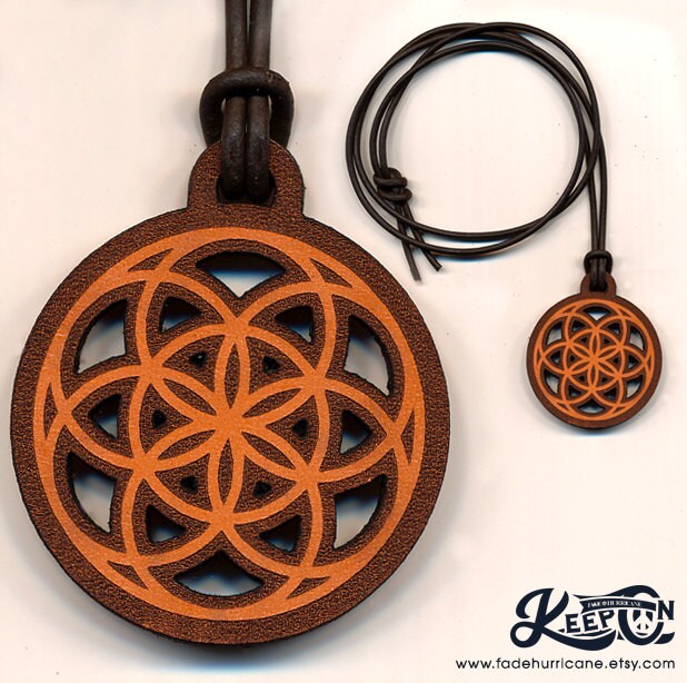 Laser Cut Leather Necklace and Keychain - Flower of Life - Etsy