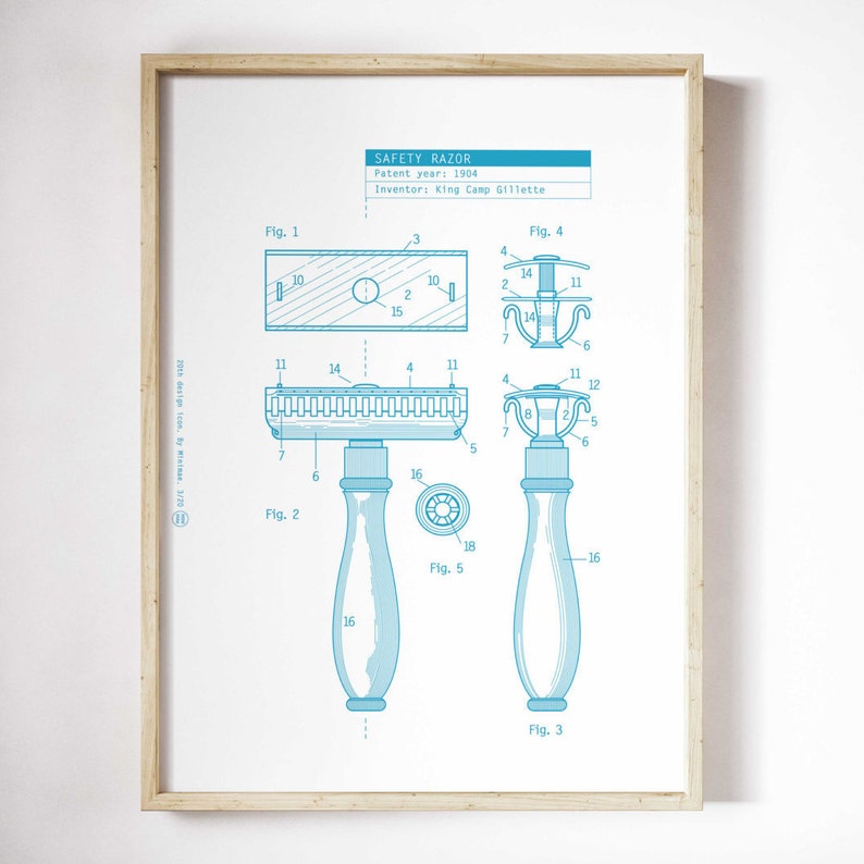 Gillette Safety Razor. Patent. Poster Print Icon Design - Etsy