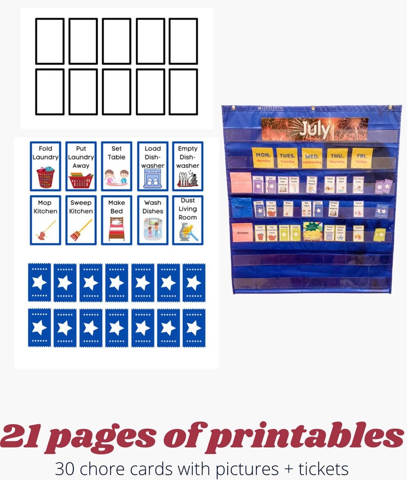 Printable Illustrated Chore Chart for Kids, Chore Chart Template, Daily ...