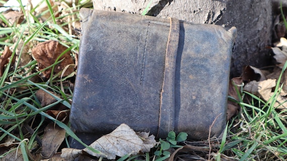 Very old purse leather pouch leather tobacco bag from | Etsy