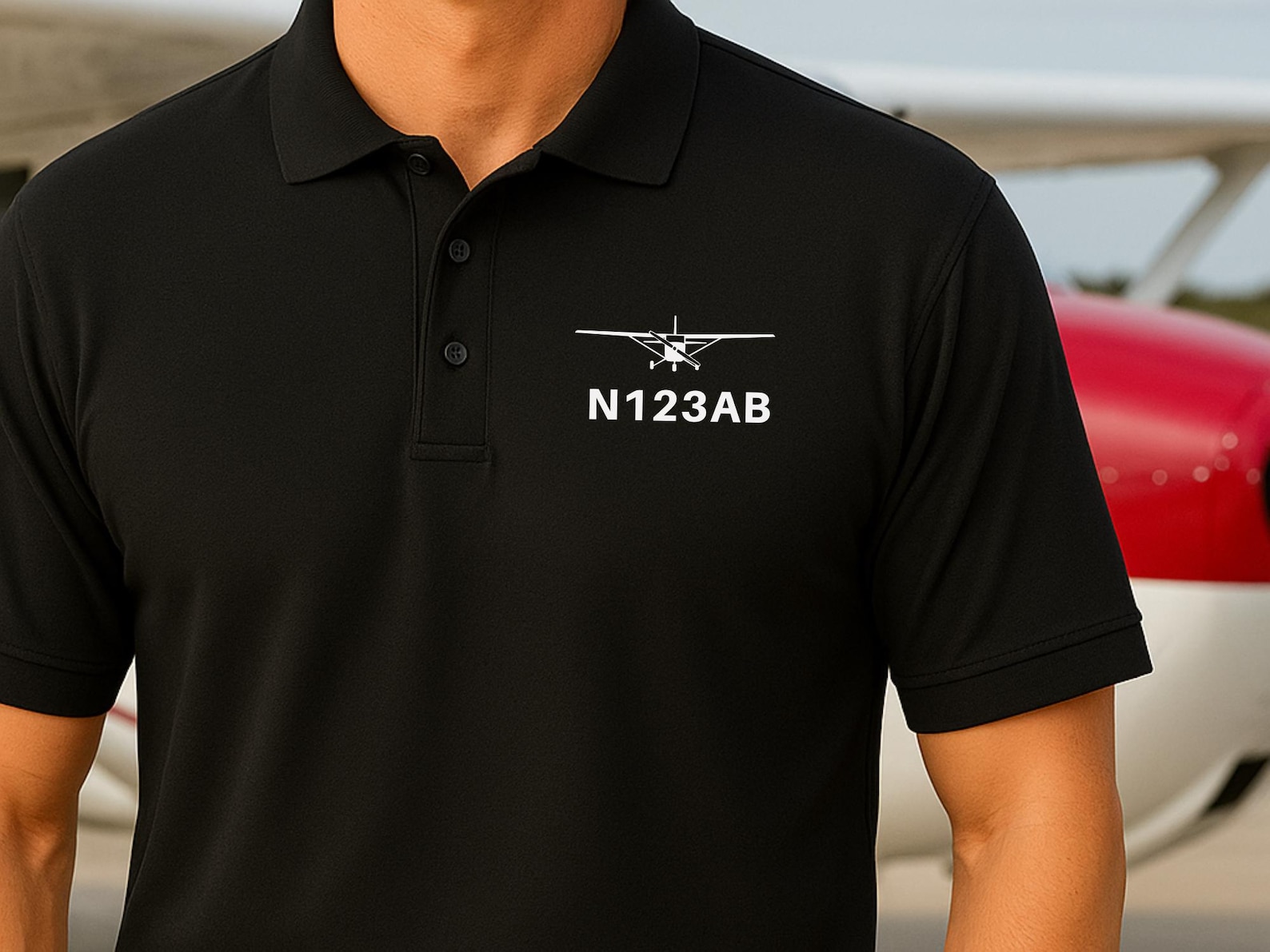 Custom N Number Polo Shirt | Gift for Pilot | Airplane Owner Shirt ...