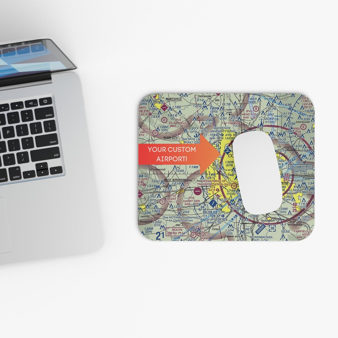 Custom Aviation Sectional Mouse Pad | Gift for Pilot | Airplane Mouse ...