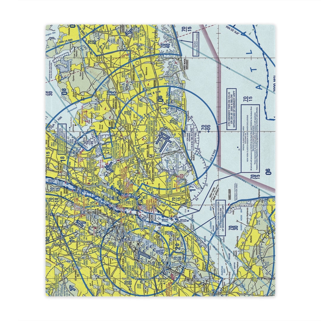 New York NY KJFK Sectional Blanket Gift for Pilot - Etsy