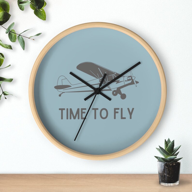 Time to Fly Wall Clock Hangar Decor Airplane Clock Pilot - Etsy