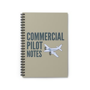 Commercial Pilot Spiral Notebook | Gift for Pilot | Airplane Journal ...