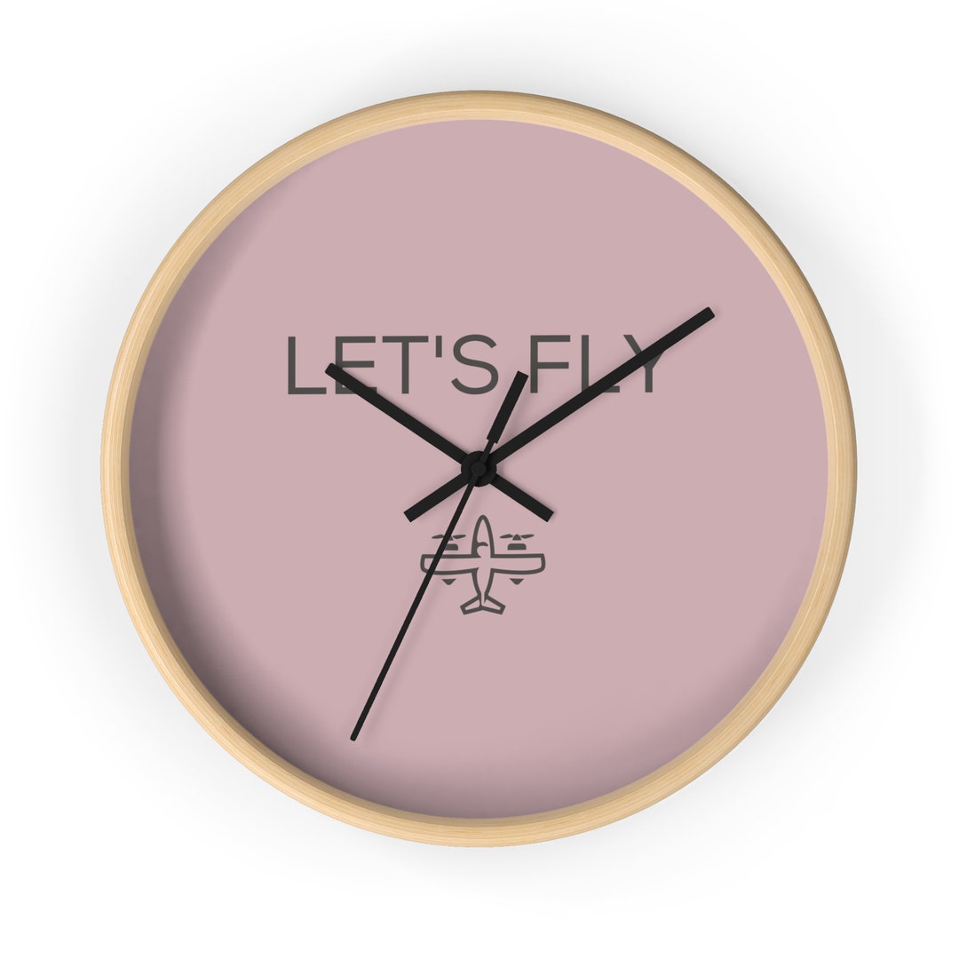 Let's Fly Wall Clock | Pilot Gift | Airplane Hangar Decor | Pilot ...