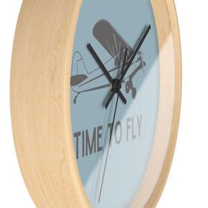 Time to Fly Wall Clock | Hangar Decor | Airplane Clock | Pilot Clock ...