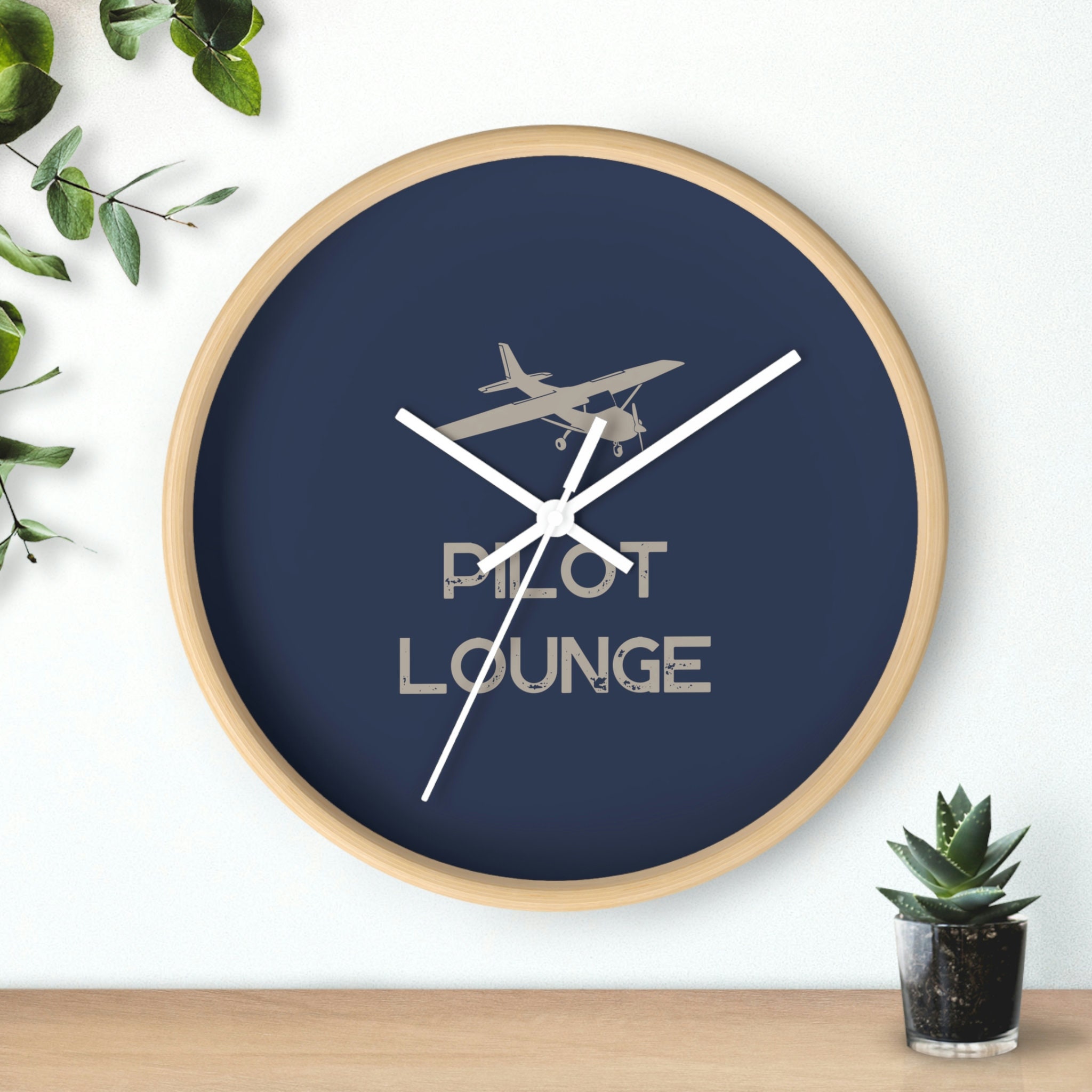 Pilot Lounge Wall Clock Airplane Hangar Decor Gift for - Etsy
