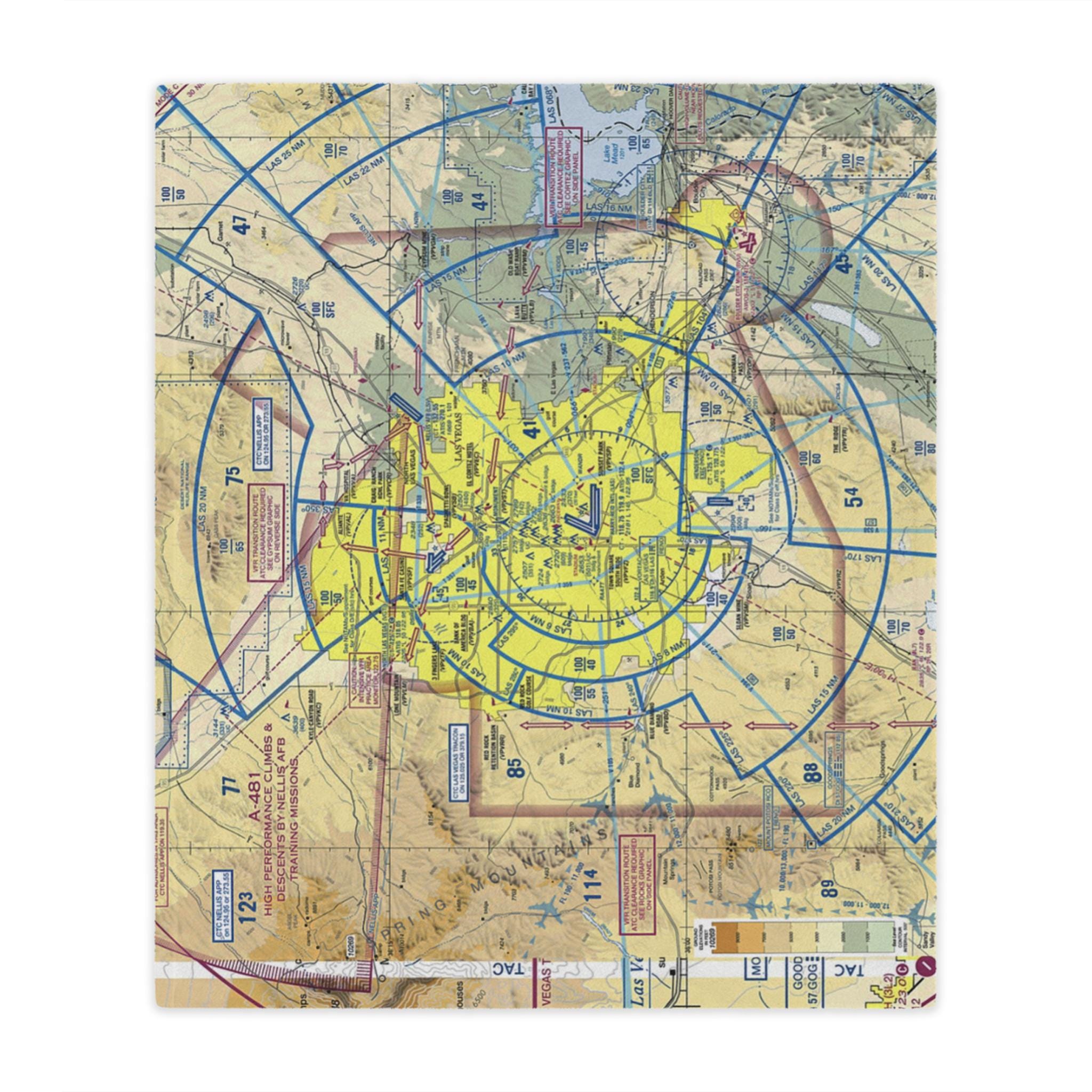 Las Vegas TAC (KLAS) VFR Sectional Blanket | Gift for Pilot ...