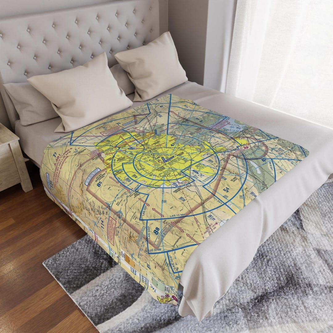 Las Vegas TAC (KLAS) VFR Sectional Blanket | Gift for Pilot ...