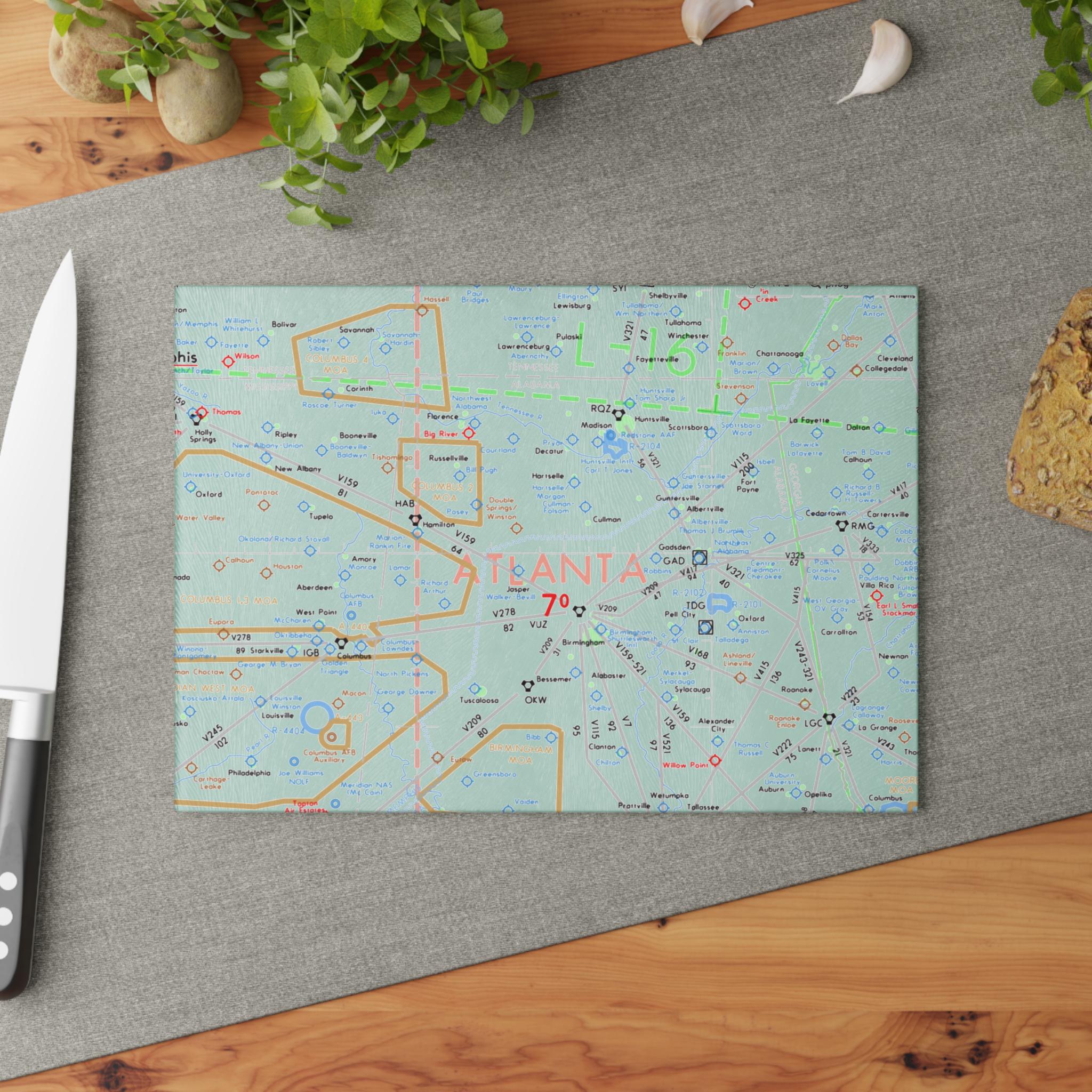 Custom Aviation Chart Glass Cutting Board | IFR and VFR Custom Charts ...
