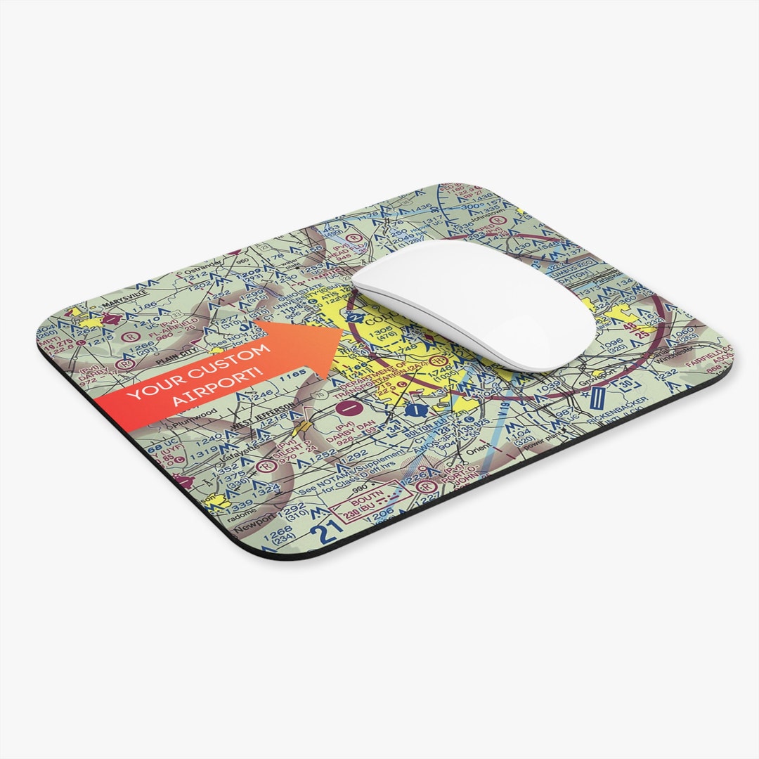 Custom Aviation Sectional Mouse Pad | Gift for Pilot | Airplane Mouse ...