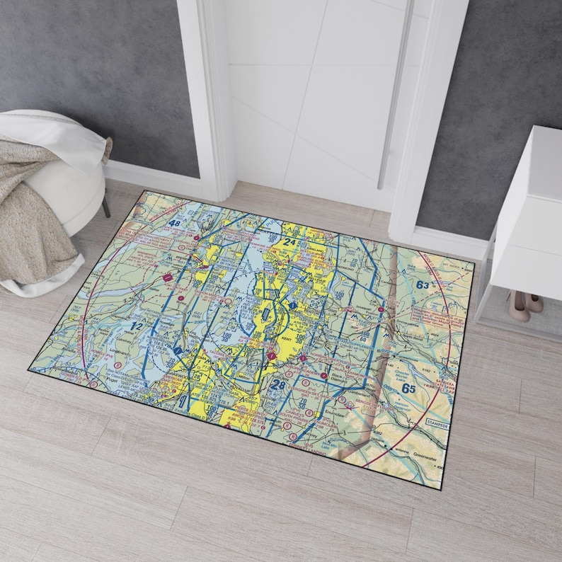 Custom VFR/IFR Sectional Chart Heavy Duty Rug | Airport Aeronautical ...